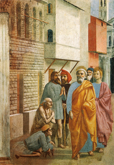 St Peter Healing the Sick with his Shadow by Masaccio