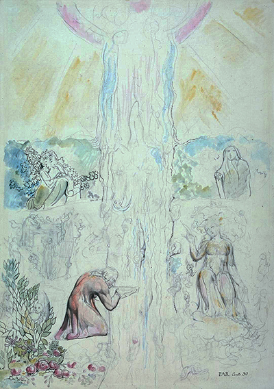 Dante in the Empyrean, Drinking at the River of Light by William Blake